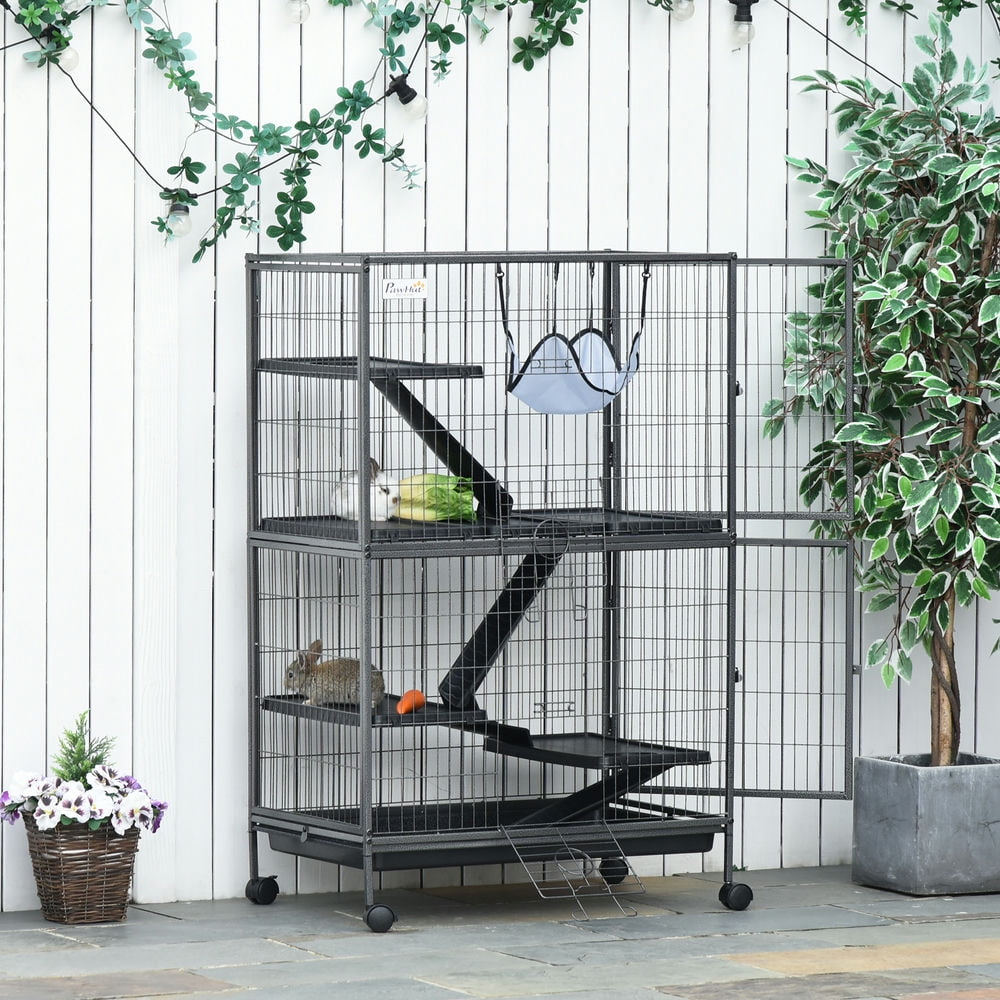 GVN Deluxe Small Animal Cage Rolling Pet Product Play House Home with ...