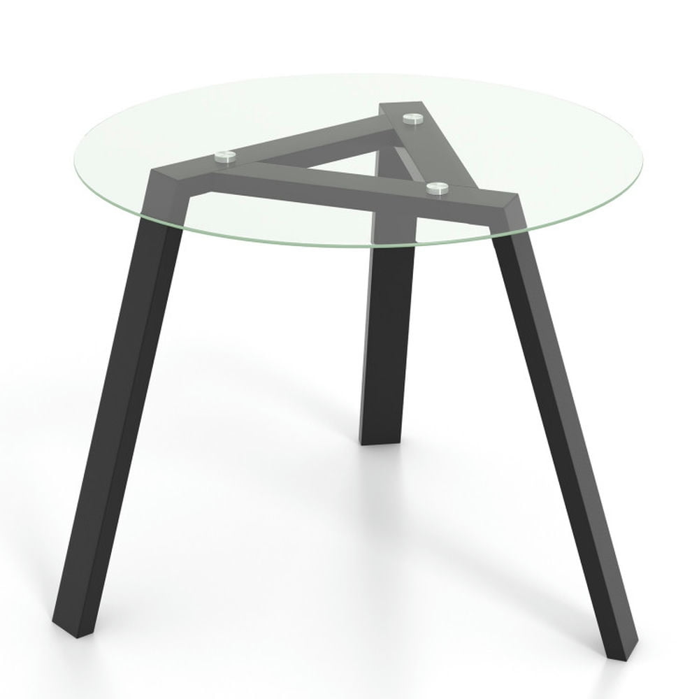 GVN Dining Tables,35.5 Inches Round Glass Dining Table for 4 with ...
