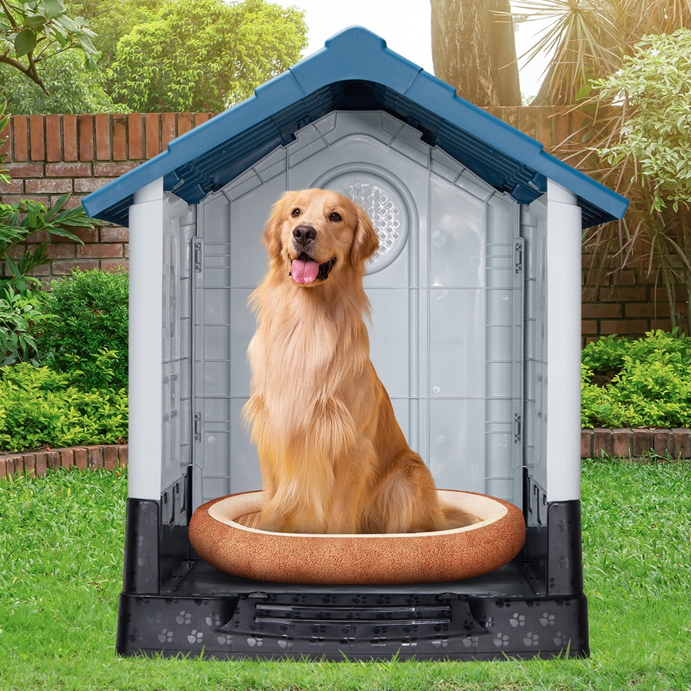 GVN Dog House Shelter Kennel,33 Inch Large Plastic Dog House, Indoor ...