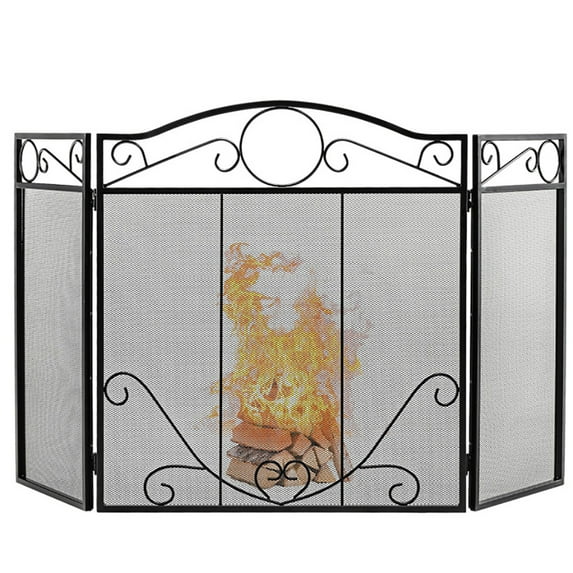 GVN Fireplace Screen, Fireplace Gate Protector Mesh,3-Panel ...