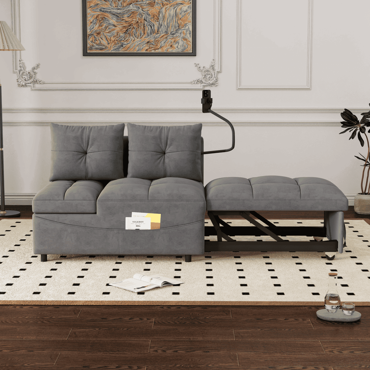 GVN Futon Couch, Sofa Loveseat, Lazy Sofa,Multifunctional Folding Sofa ...