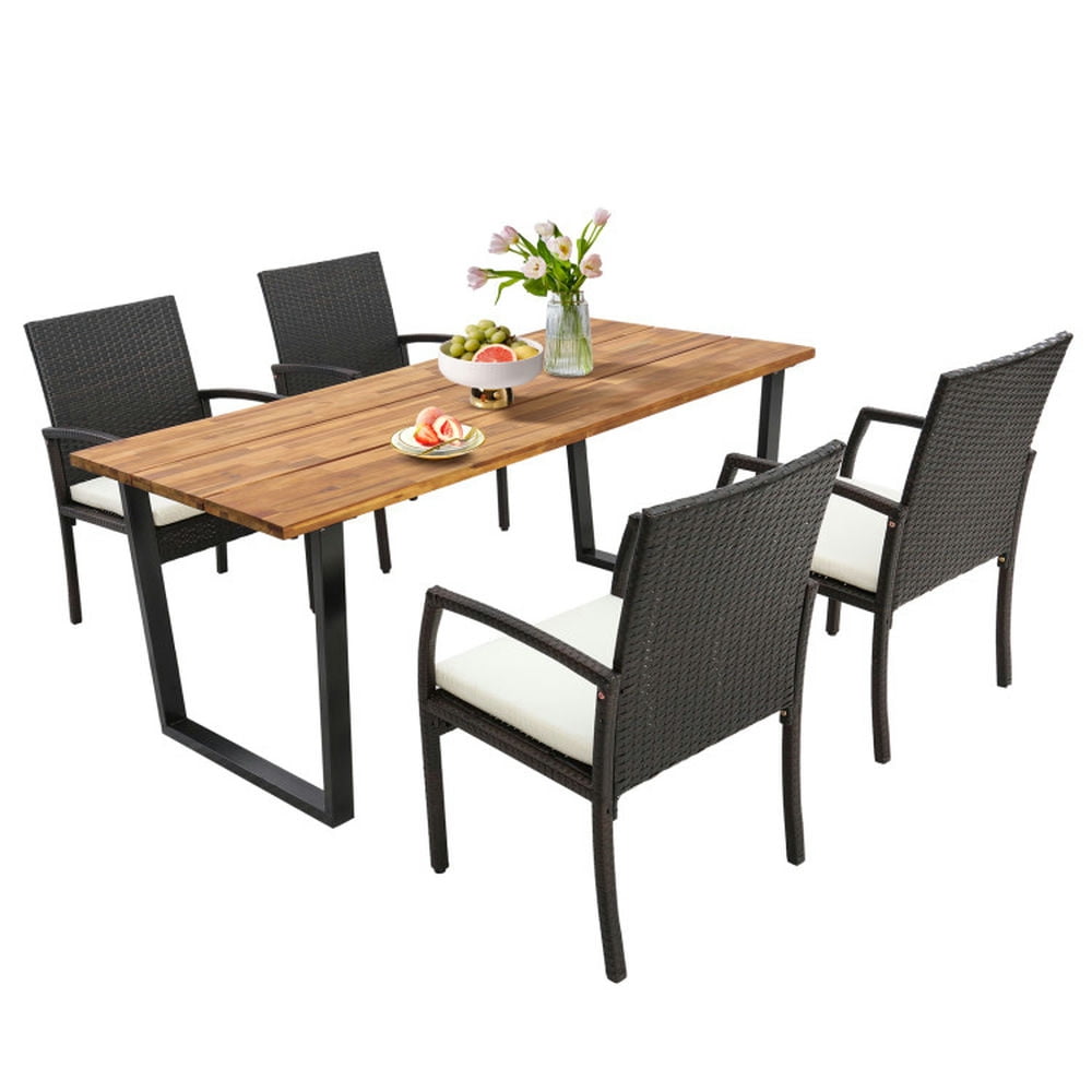 GVN Garden Dining Sets,Patio Table Sets,5 Pieces Patio Rattan Dining ...