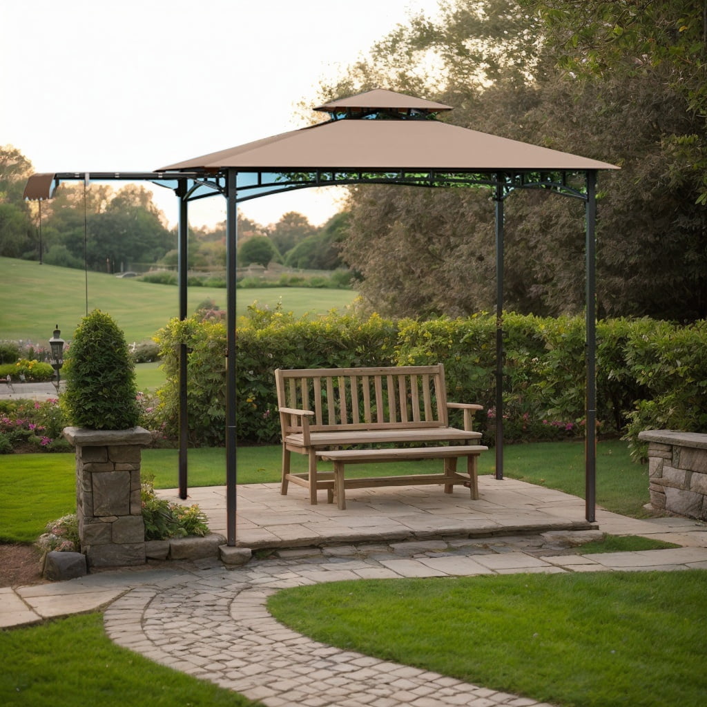 GVN Gazebo, Outdoor Pergola,Sun Shade Canopy,11 x 5 FT Grill Gazebo ...