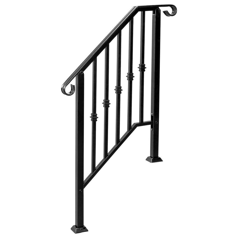 GVN Hand Rails for Outdoor Steps, Step Handrail,Matte Black Outdoor 2 ...