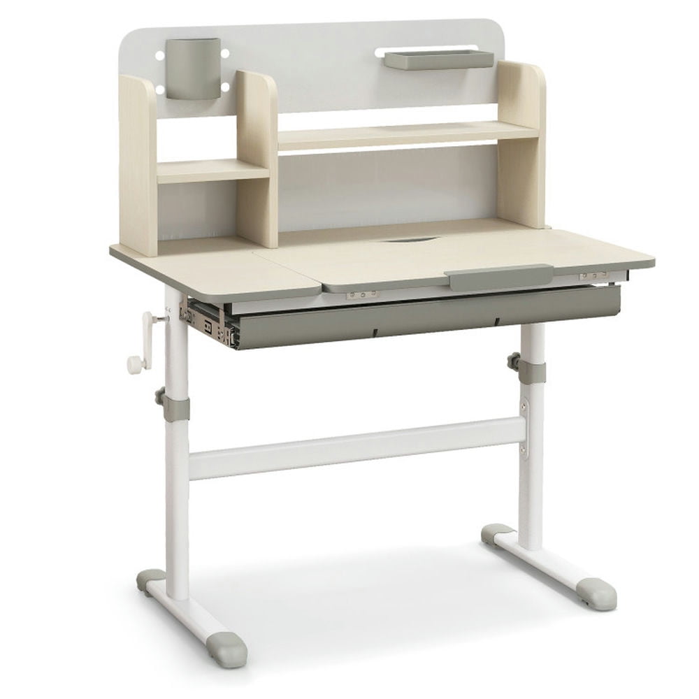 GVN Height Adjustable Kids Study Desk with Tilt Desktop for 3-12 Years ...