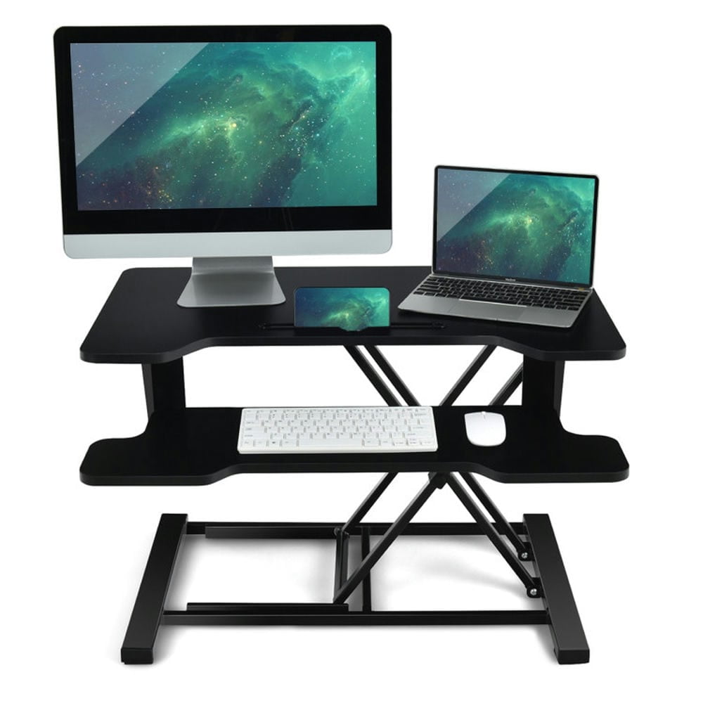 GVN Height Adjustable Standing Desk Converter with Removable Keyboard ...