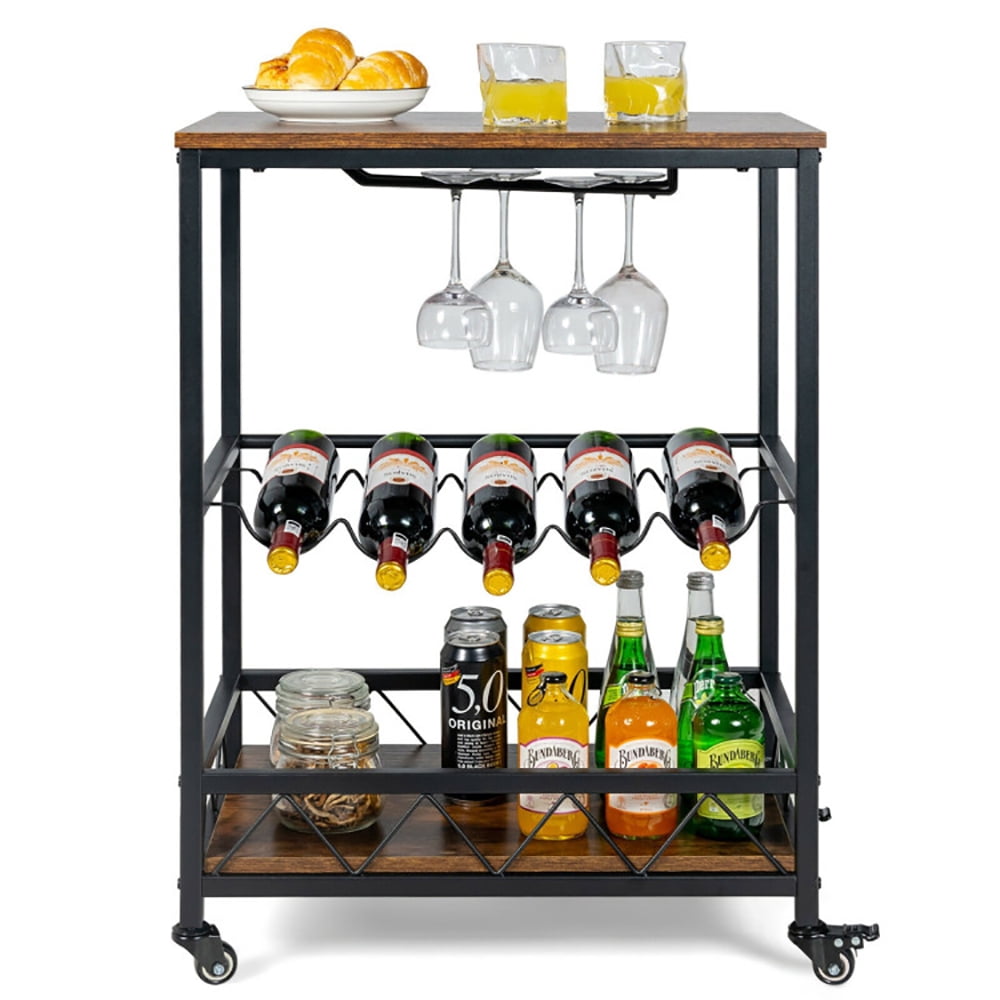 GVN Kitchen Rack Storage Shelving Organizer,Kitchen Bar Cart Serving ...