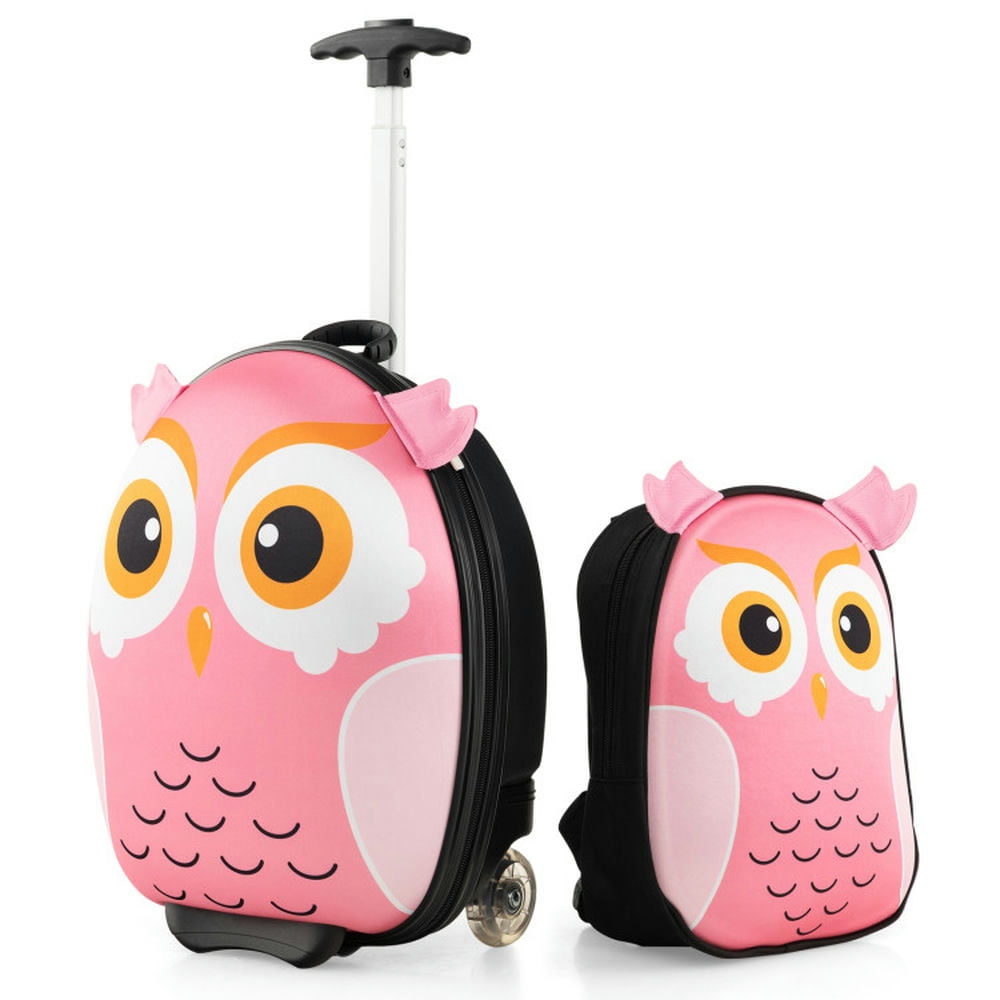 GVN Lightweight and Portable Rolling Suitcase for Children-Pink, Kids ...