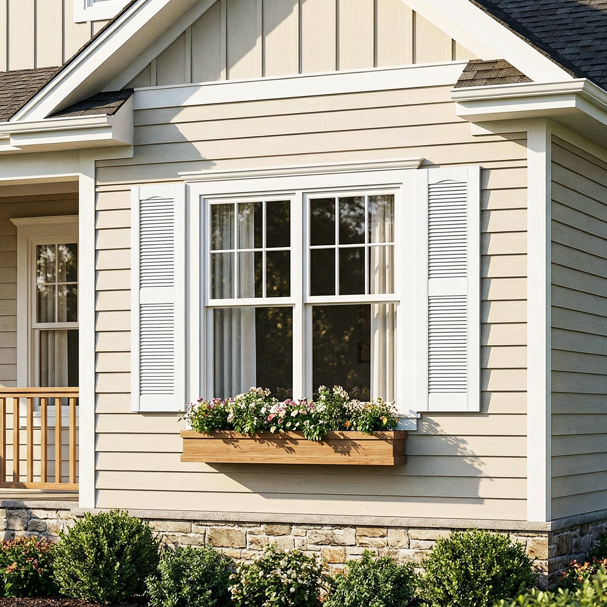 GVN Louver Shutters with Premium Board and Batten, Window Panel ...