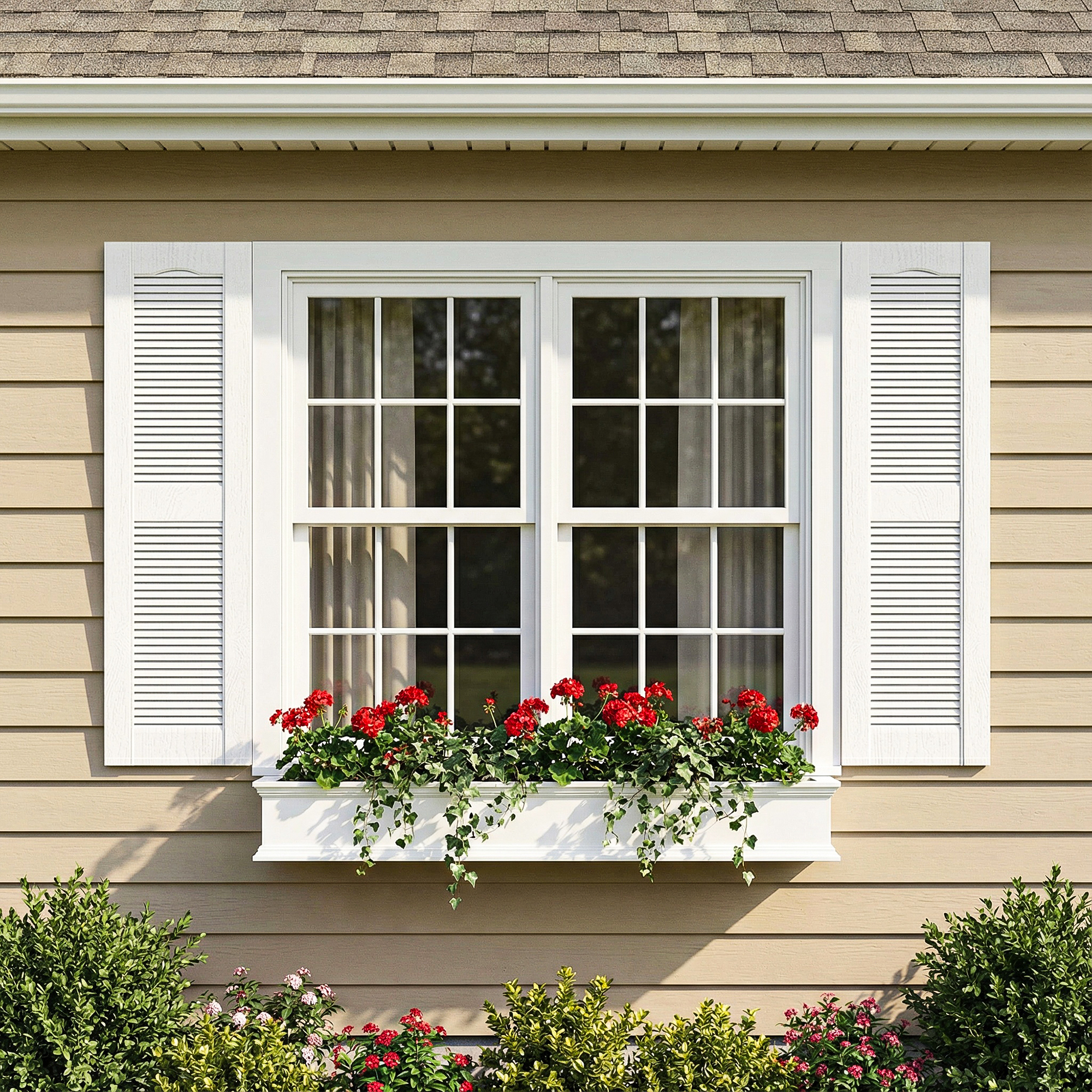 GVN Louver Shutters with Premium Board and Batten, Window Panel ...