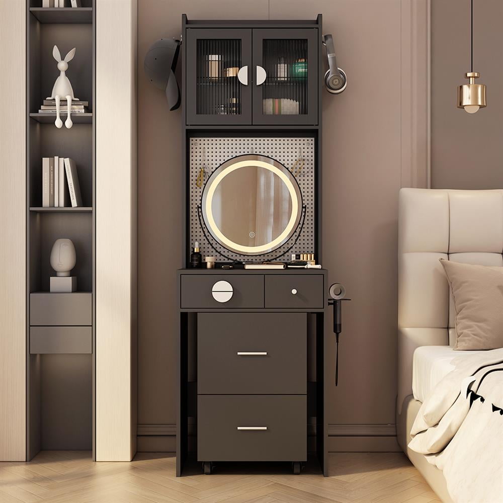 GVN Makeup Vanity Desk,Make Up Vanitys Desks Set,Small Vanity Desk with ...