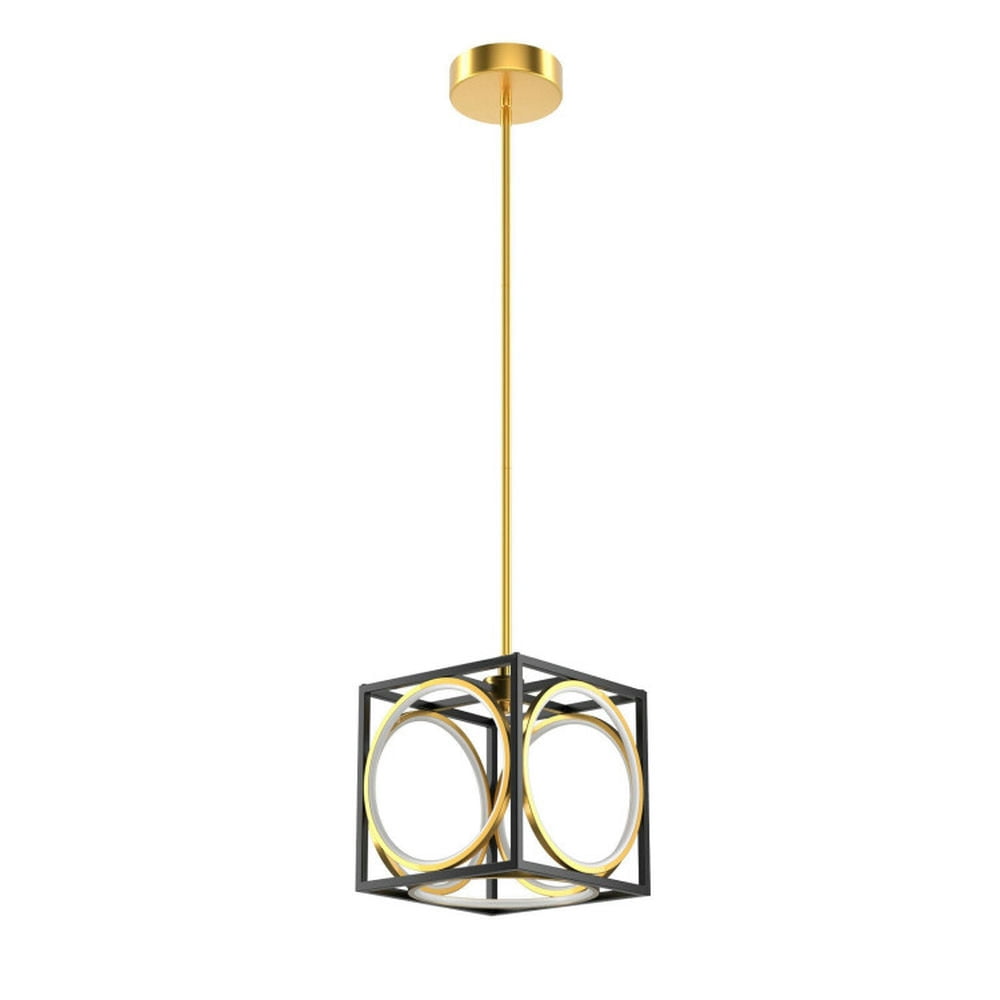 GVN Modern LED Pendant Light with 42 Inches Adjustable Suspender-Golden ...