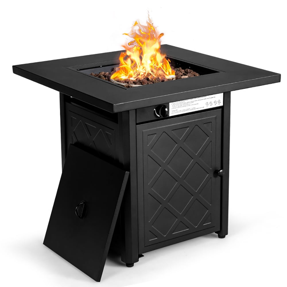 GVN Outdoor Fire Pit Tables, 28 Inch Propane 50 000 BTU Patio Square ...
