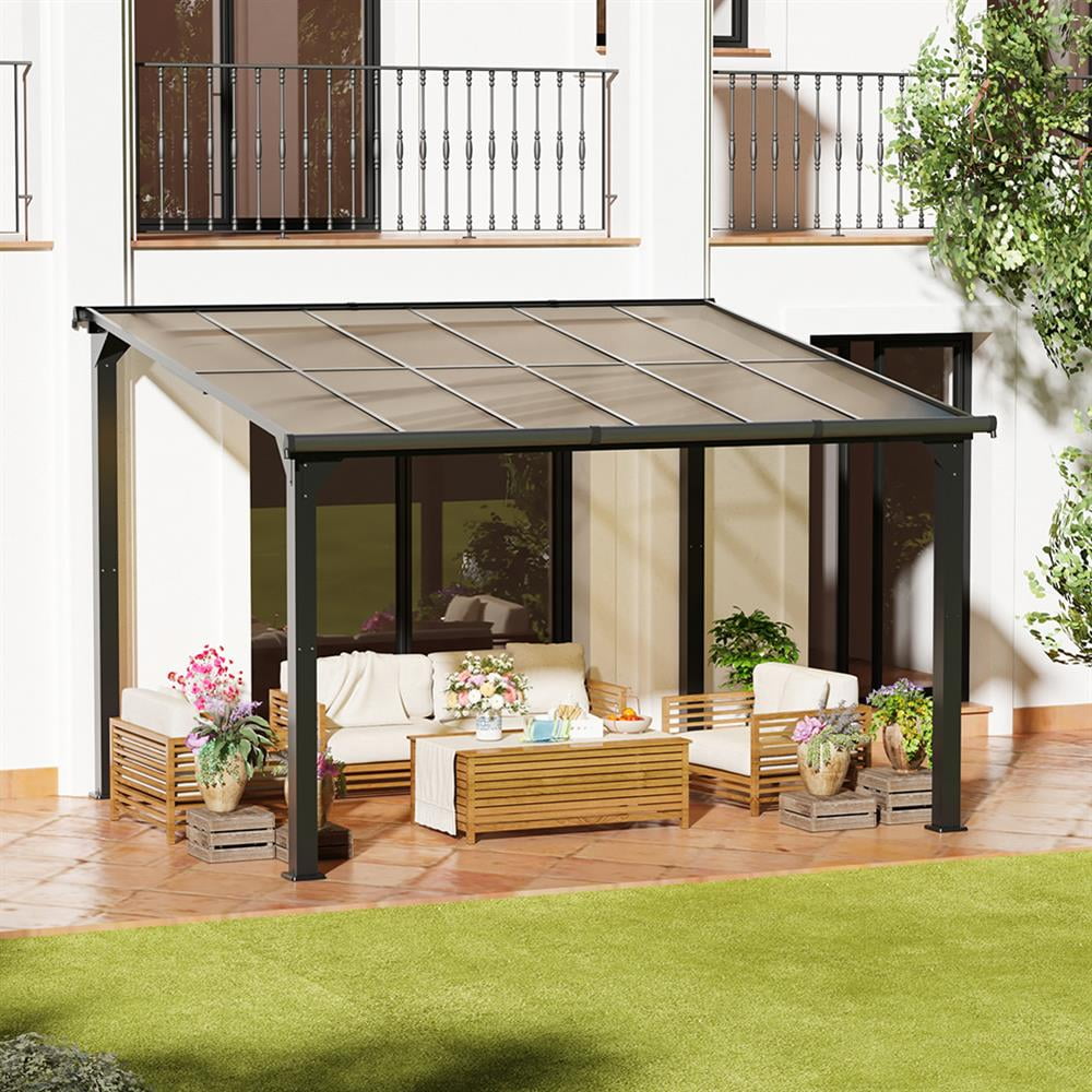 GVN Outdoor Gazebo, 10 x 12 Ft Lean to Gazebo, Outdoor Pergola on ...