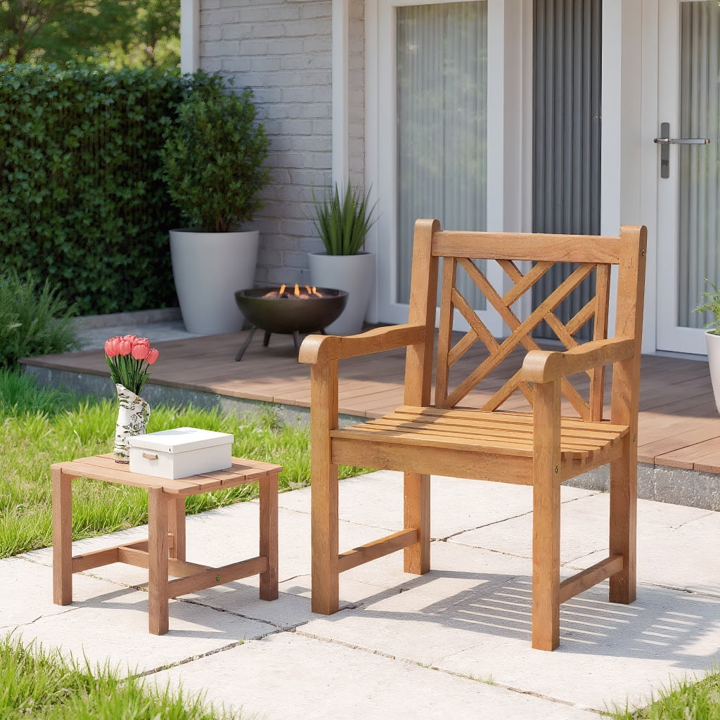 GVN Outdoor Kitchen Chair, Dinner Chairs,Teak Wood Patio Dining Chair ...