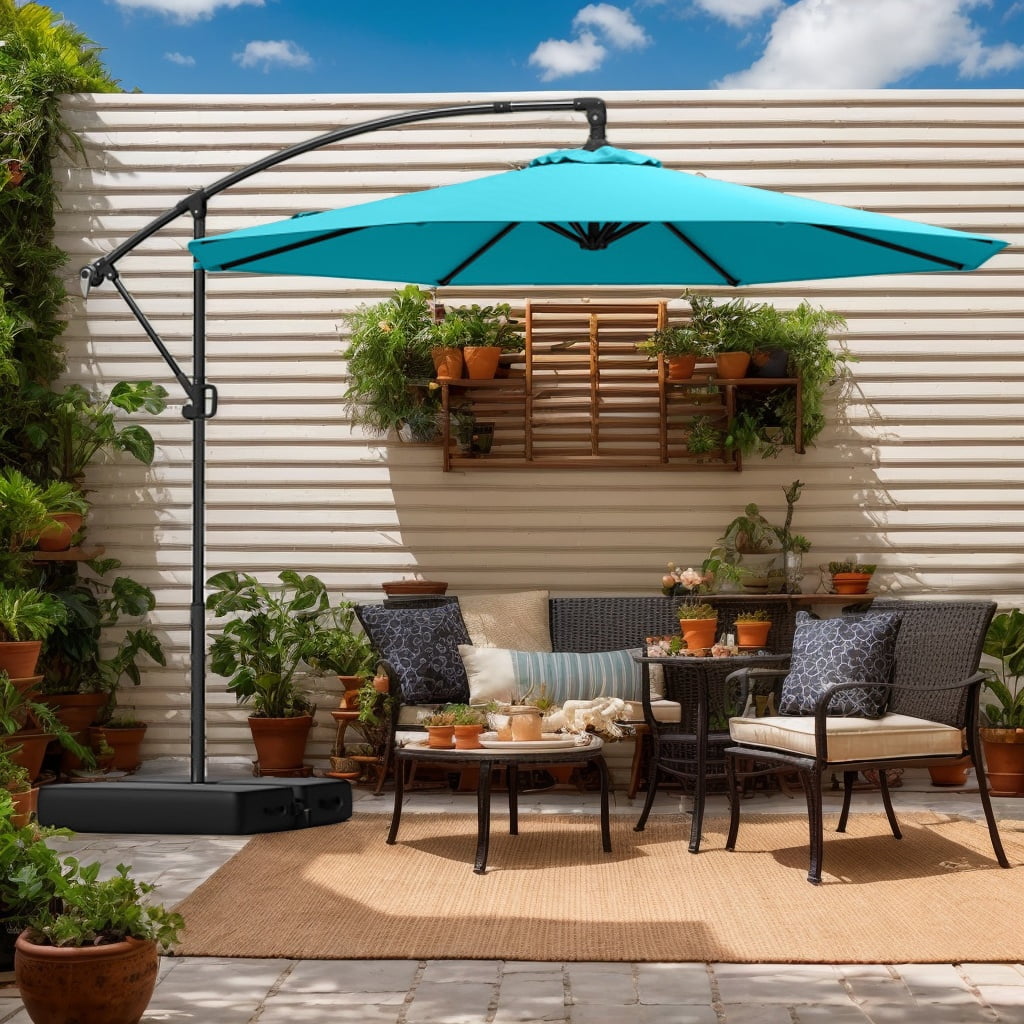 GVN Outdoor Patio Umbrella,Patio Umbrella,10 Feet Offset Hanging ...