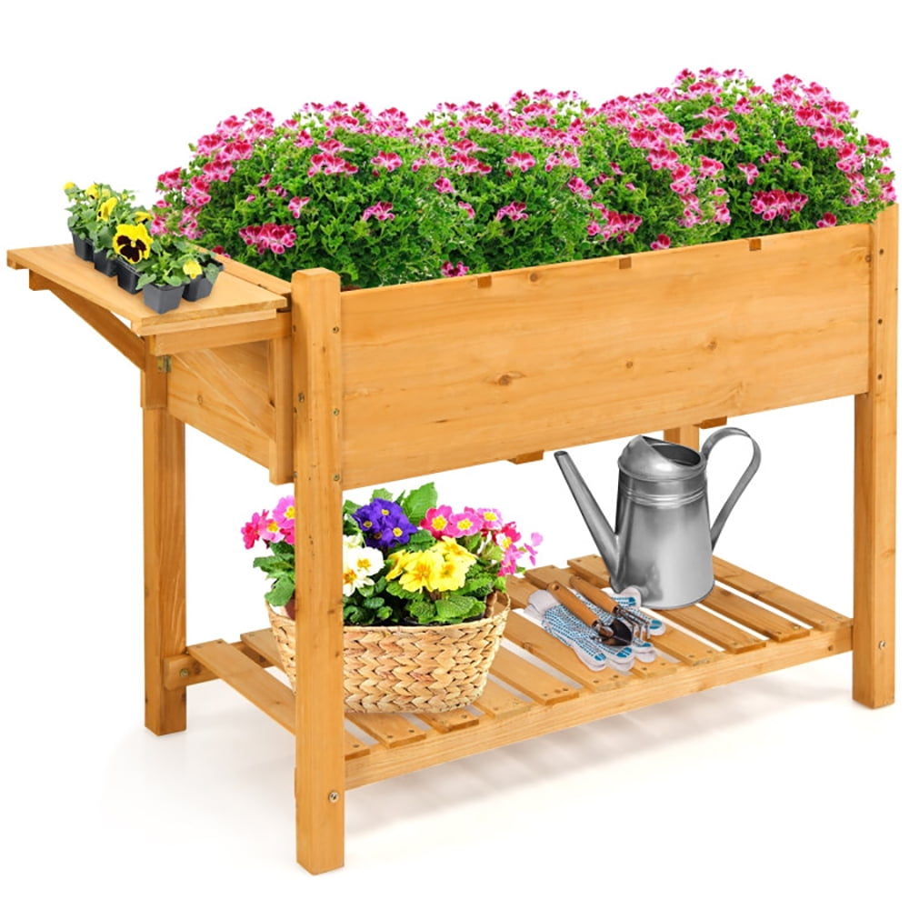 GVN Outdoor Raised Garden Bed, Yard Gardening Bed,Elevated Planter Box ...