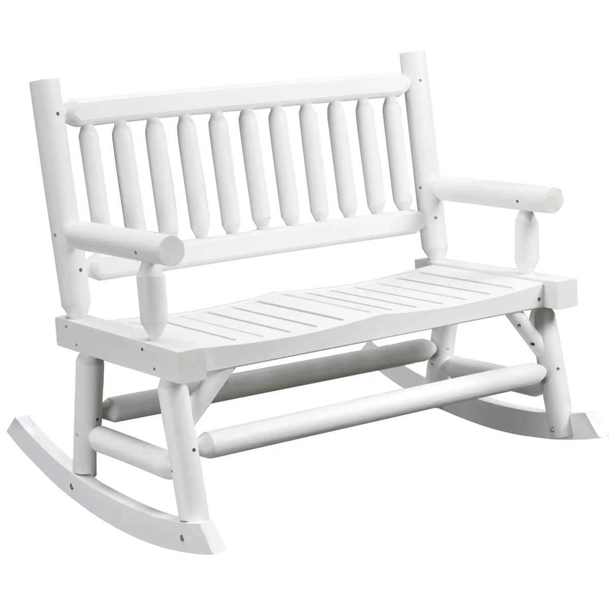 GVN Outdoor Rocker Chair, Rocking Chair,2-Person Wood Rocking Chair ...
