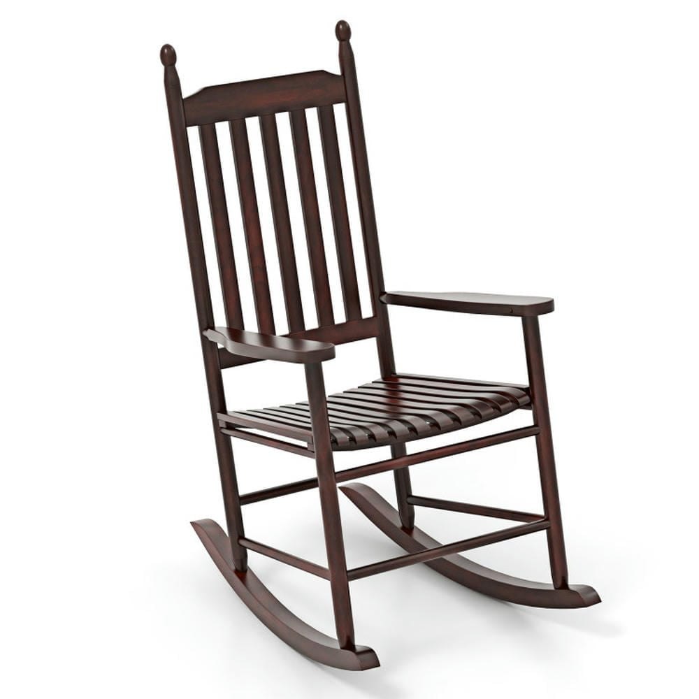 GVN Outdoor Rocking Chair Rocking Chairs & Gliders,High-Back Acacia ...