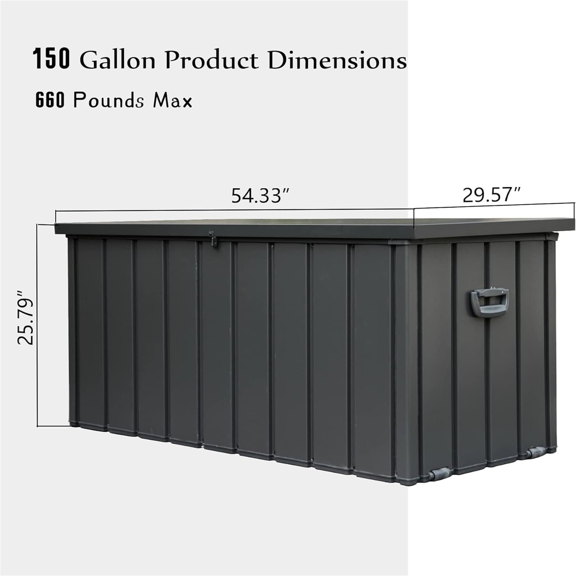 GVN Outdoor Storage Box, 150 Gallon Outdoor Storage Deck Box Waterproof ...