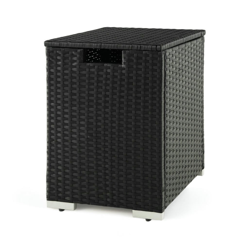 GVN Outside Fire Pits, Smokeless Fire Pit,2-in-1 Patio Rattan Gas ...