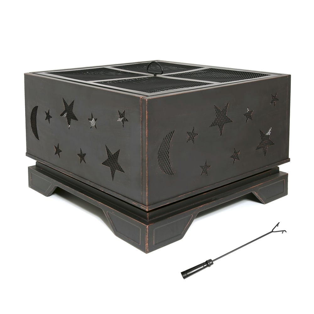 GVN Outside Fire Pits, Smokeless Fire Pit,26 Inch Square Fire Pit With ...