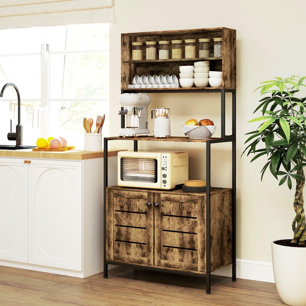 GVN Pantry - Kitchen Pantry Cabinet with Power Outlet and Storage ...