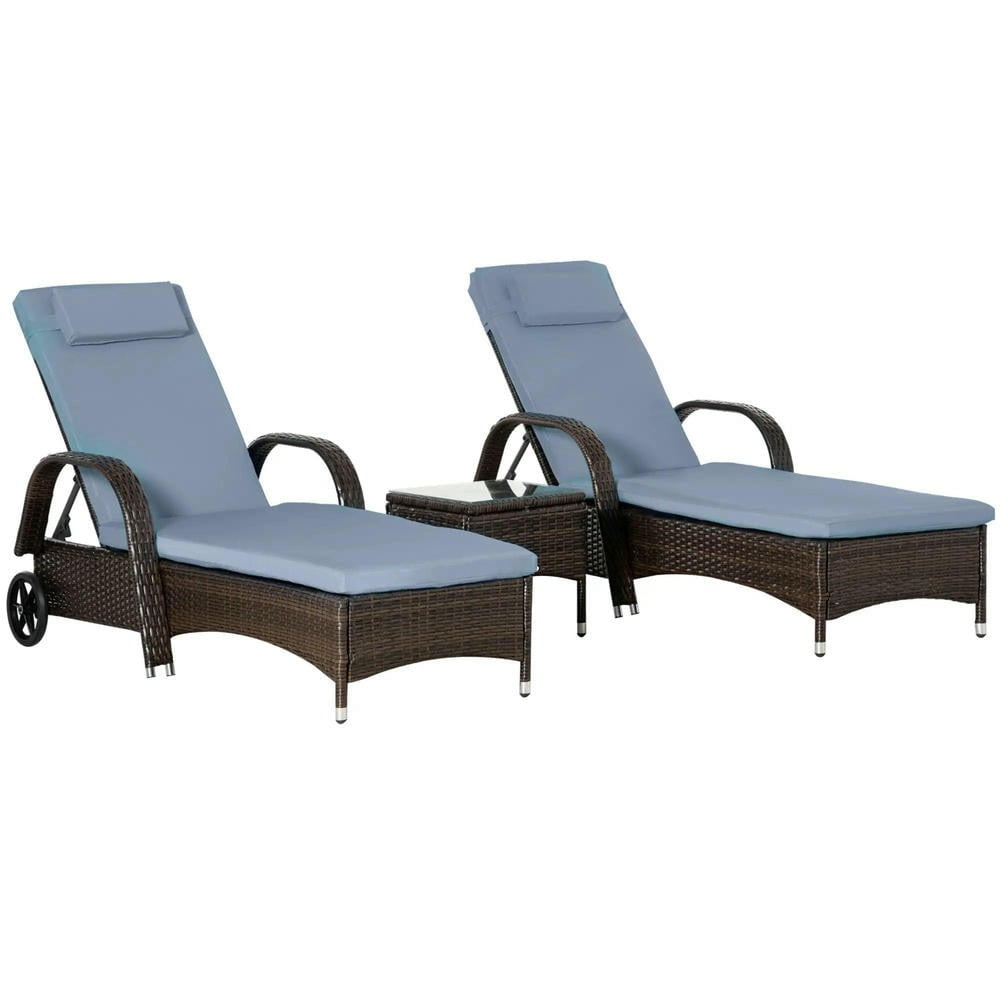 GVN Patio Lounge Chair Set,Outdoor Chaise Lounge Chair Set,5-Level ...