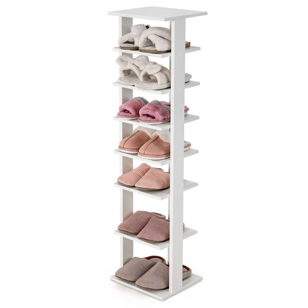 GVN Shoe Rack, Storage Shoe Shelf,7-Tier Slim Wooden Vertical Shoe Rack ...