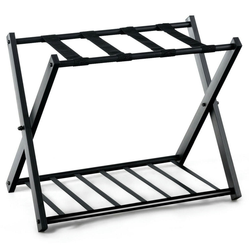 GVN Shoe Racks & Storage Benches,Set of 2 Folding Metal Luggage Rack ...