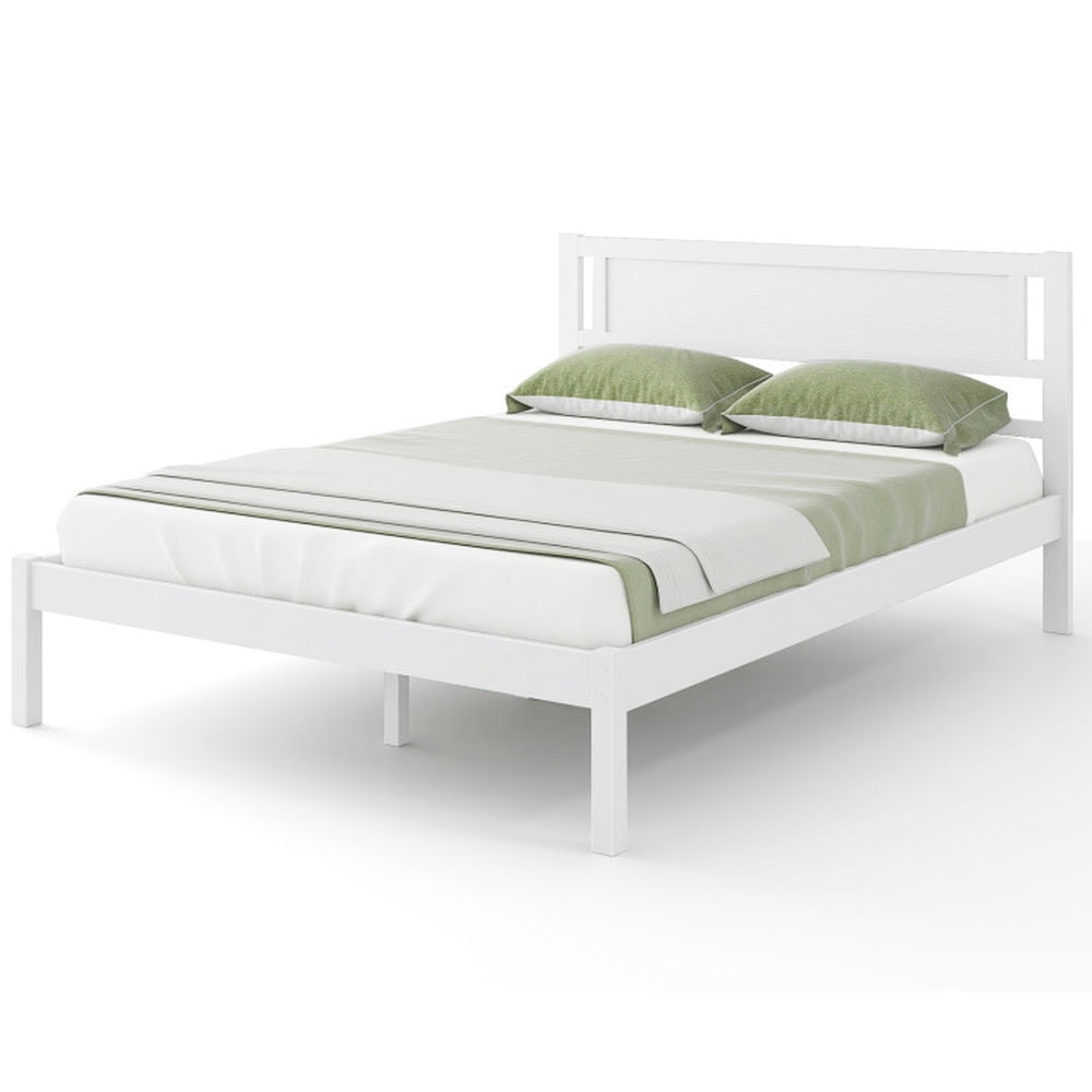 GVN Simple Bed Frame,Twin/Full/Queen Size Wood Bed Frame with Headboard ...