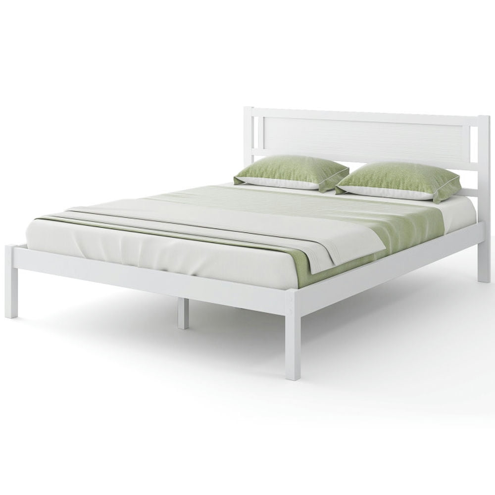 GVN Simple Bed Frame,Twin/Full/Queen Size Wood Bed Frame with Headboard ...
