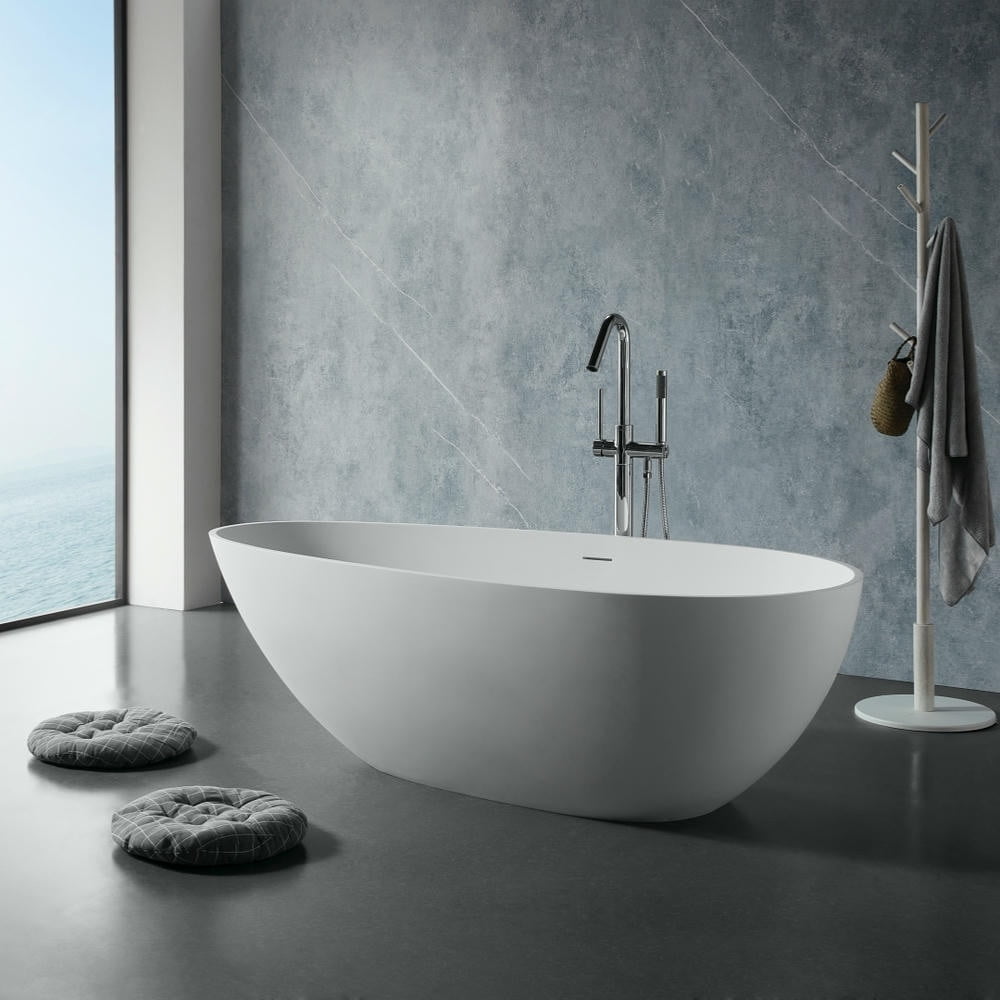 GVN Soaking Bathroom Tub,Freestanding Bathtub, 67" Luxury Engineered ...