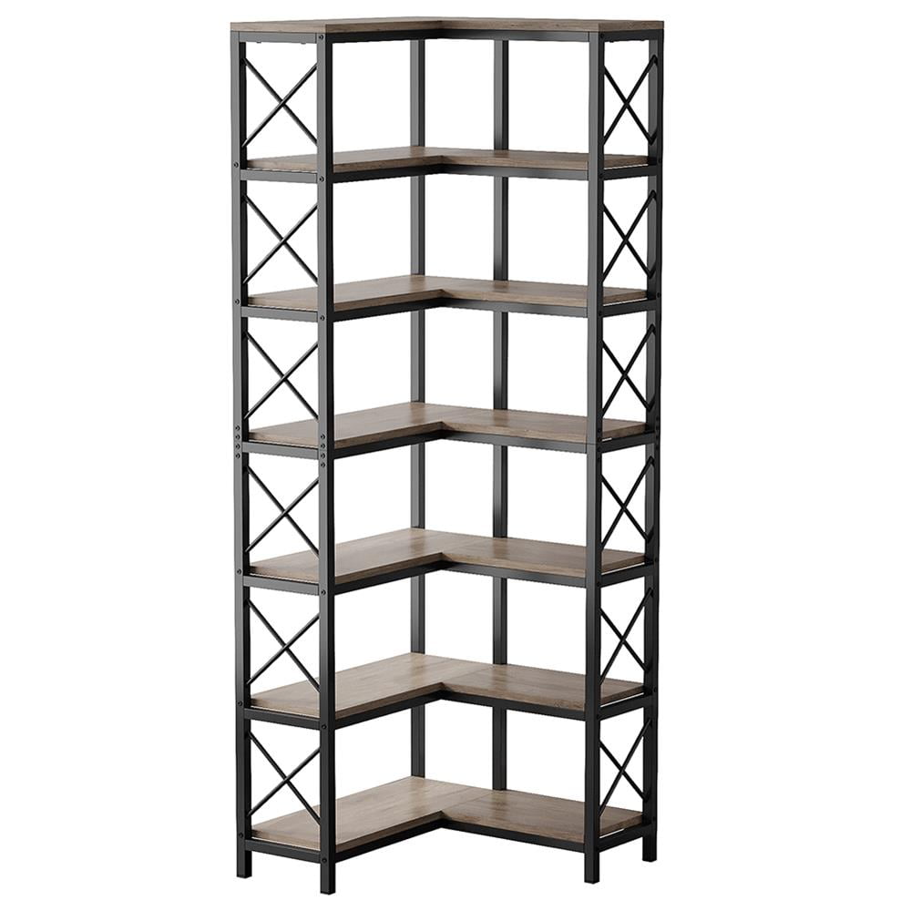 GVN Storage Shelves, Bookshelf Stand,7-Tier Corner Bookshelf Corner ...