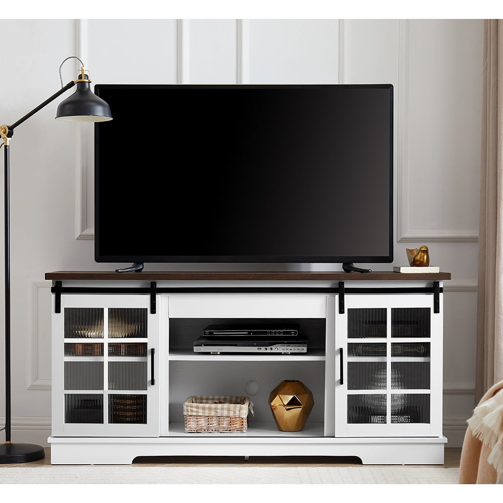 GVN TV Stand, Entertainment Center,Multipurpose Sliding Door TV Cabinet ...