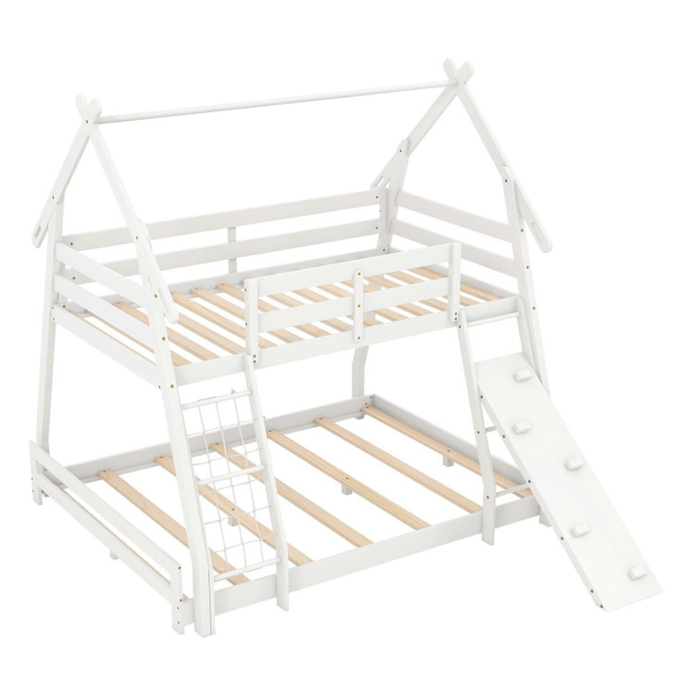 GVN Toddler Day Bed,Twin Over Queen Bunk Bed Wooden Kids Bed with ...
