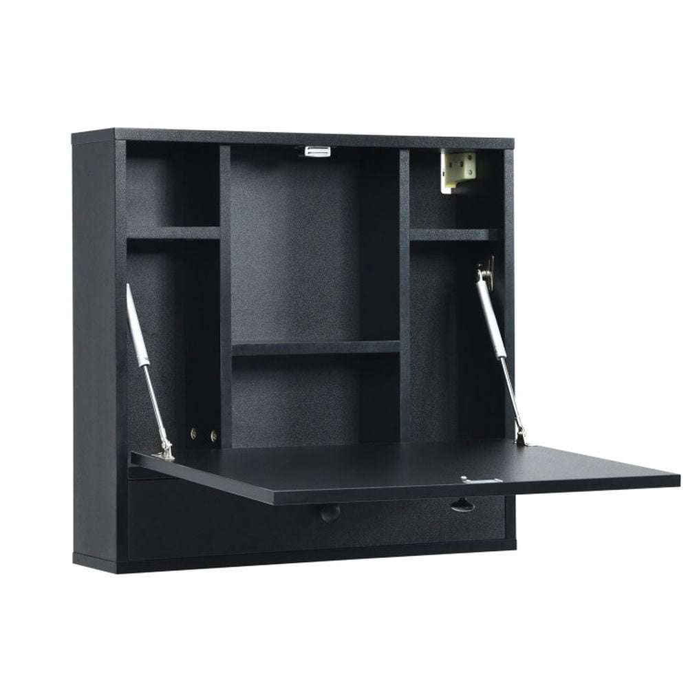 GVN Wall-Mount Floating Desk Foldable Space Saving Laptop Workstation ...