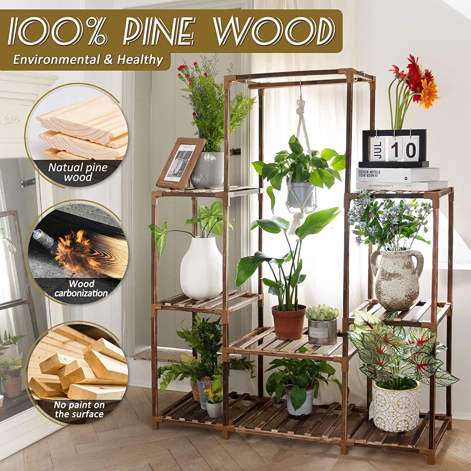 GVUIHNIO Uneedem Plant Stand Indoor Tall Plant Shelf for Multiple ...