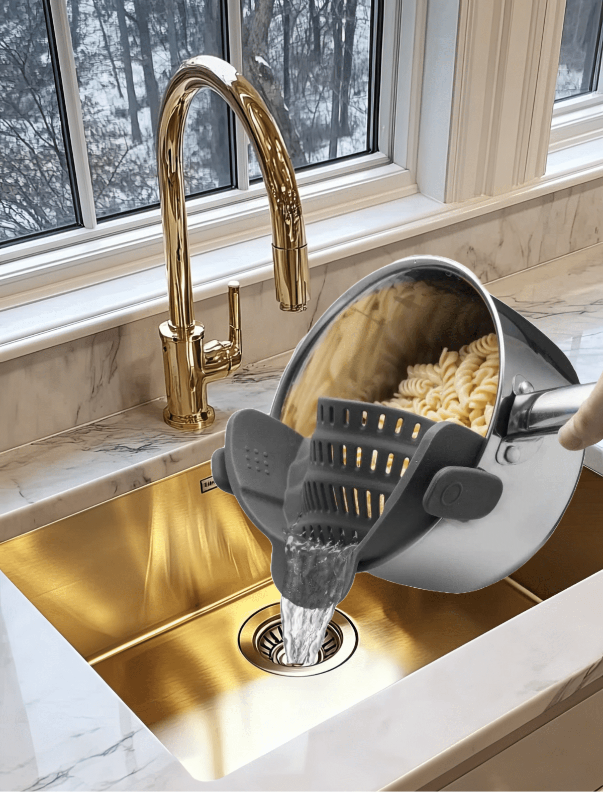 GW Easy Clip-On Pot Strainer Heat Resistant Adjustable Colander ...