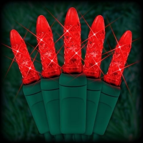 Holiday String Lights, 23-Ft Green Wire, 50-Count M5 Mini LED, 6" Bulb ...
