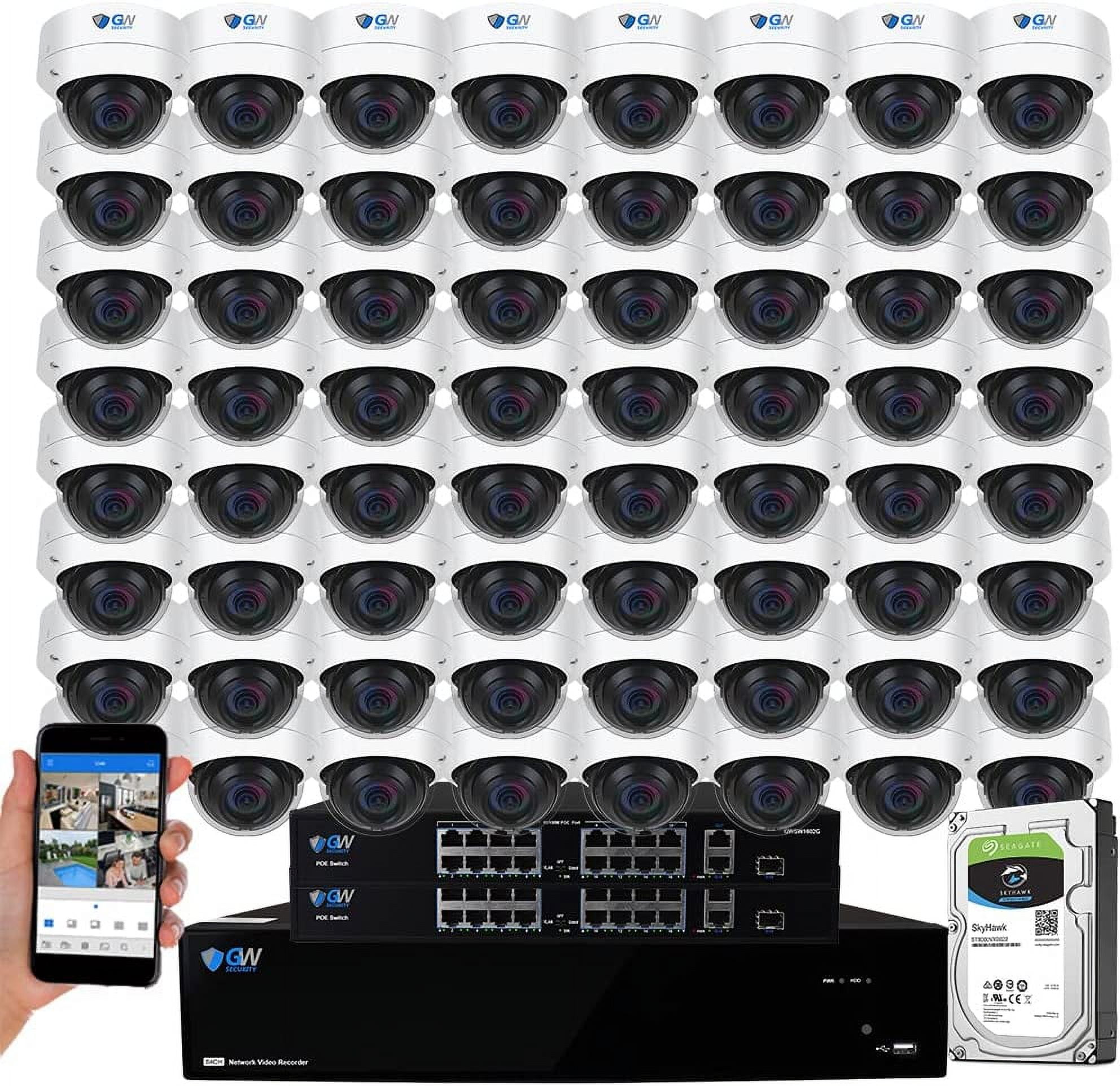 GW Security 64 Channel 12MP NVR UltraHD 4K Face/Human/Vehicle Detection ...