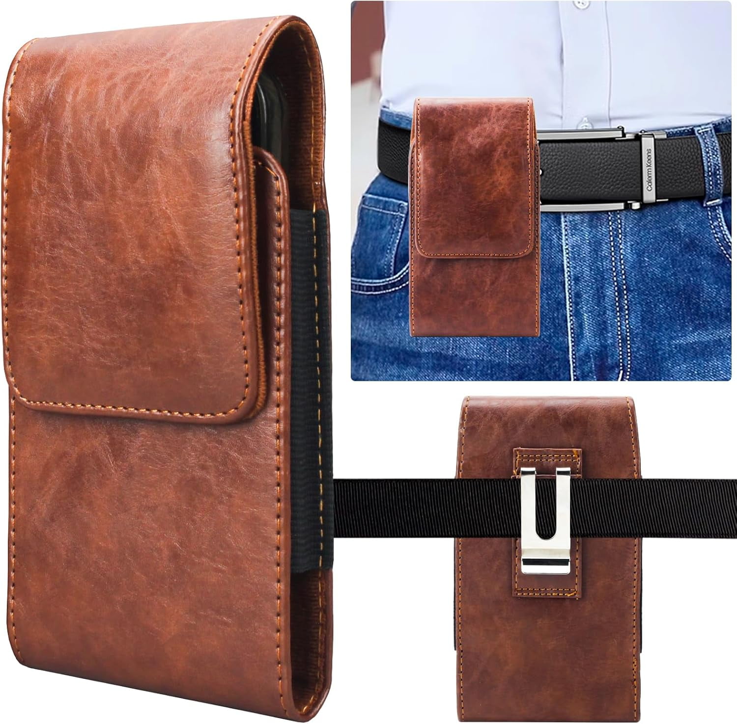 GW USA Holster Case for TracFone HMD Vibe Leather Pouch [Metal Belt ...