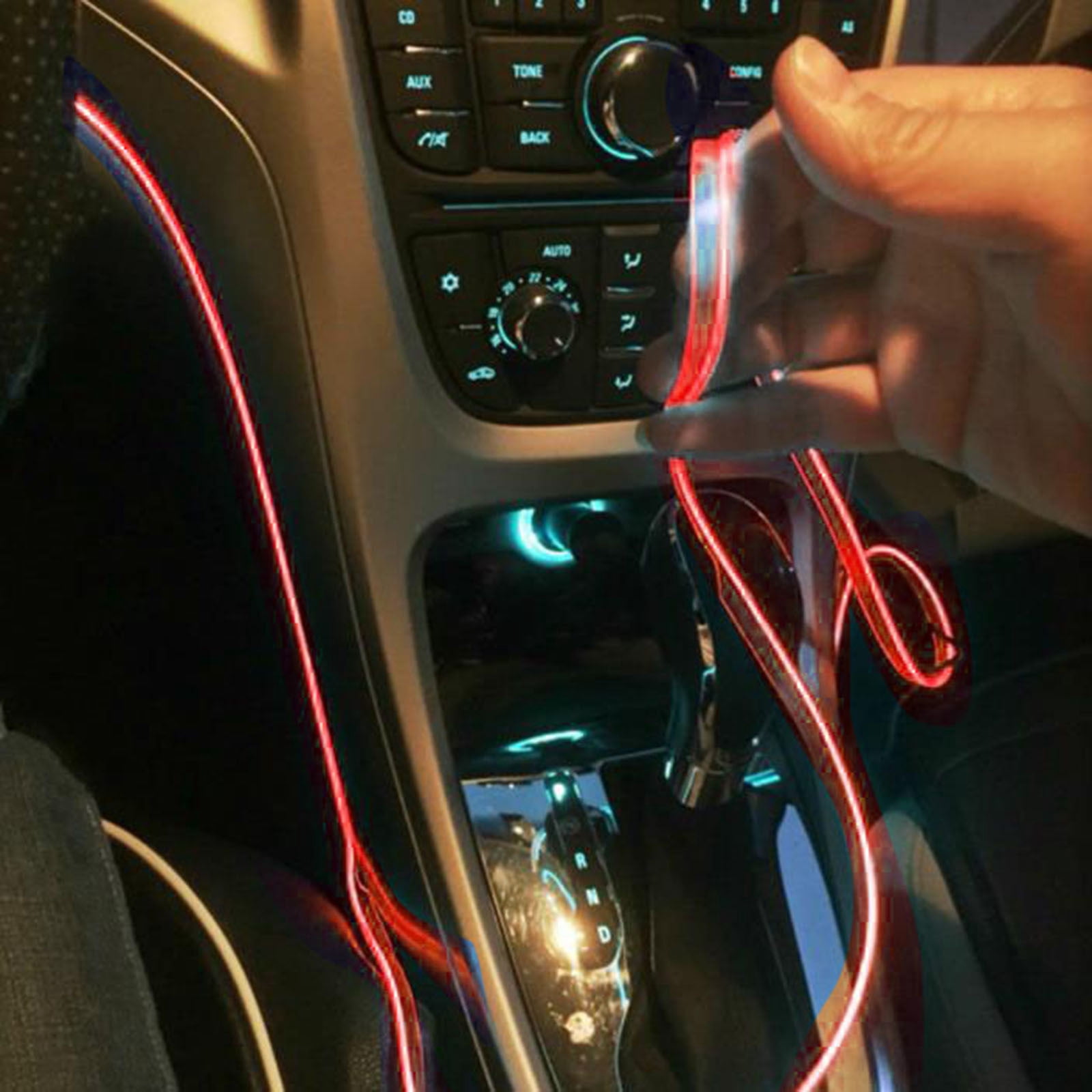GWAABD 3.28FT Car Decorations Interior Red Car LED Luminous Line Car ...