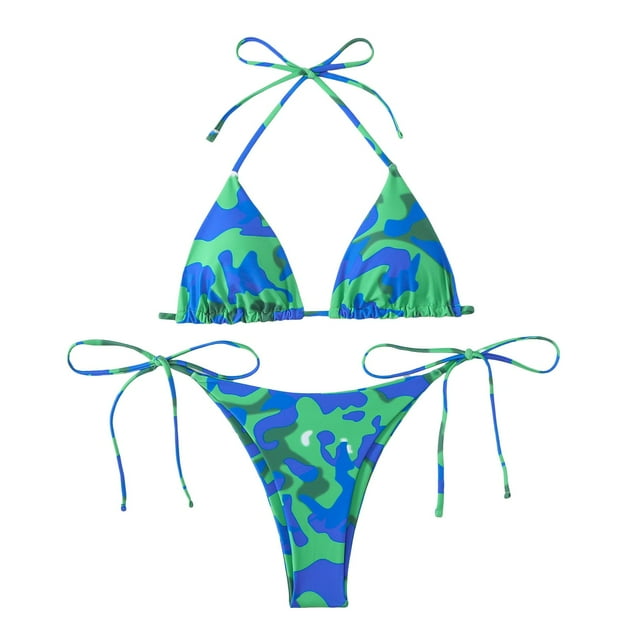 Gwaabd Bathing Suits Women Two Piece Bikini Sets Floral Print Swimsuit