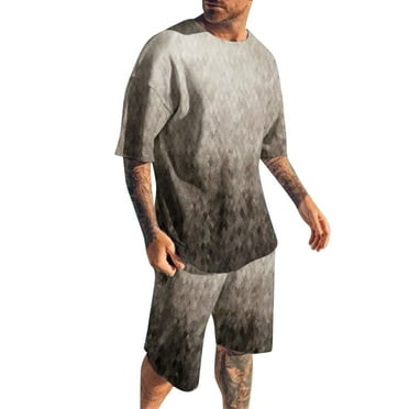 Vedolay Short Set For Men Casual Men's Short Sleeve Muscle Tee Shirts ...