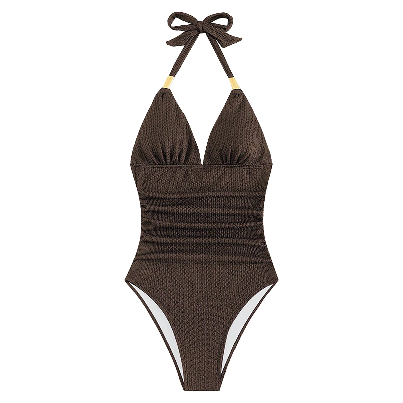 GWAABD Swim Suits for Women 2024 One Piece Solid Color Swimwear High ...
