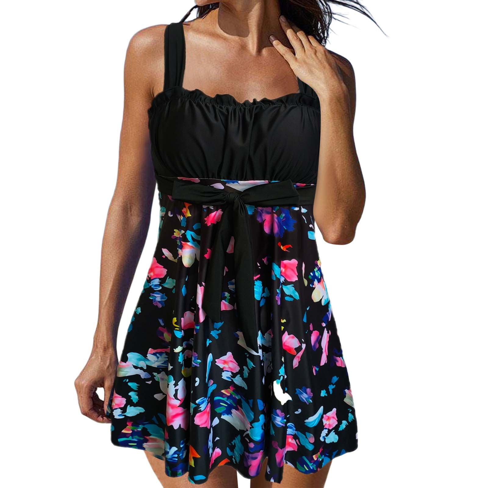 GWAABD Swimsuit for Women Plus Size Two Piece Swimwear Floral Print ...