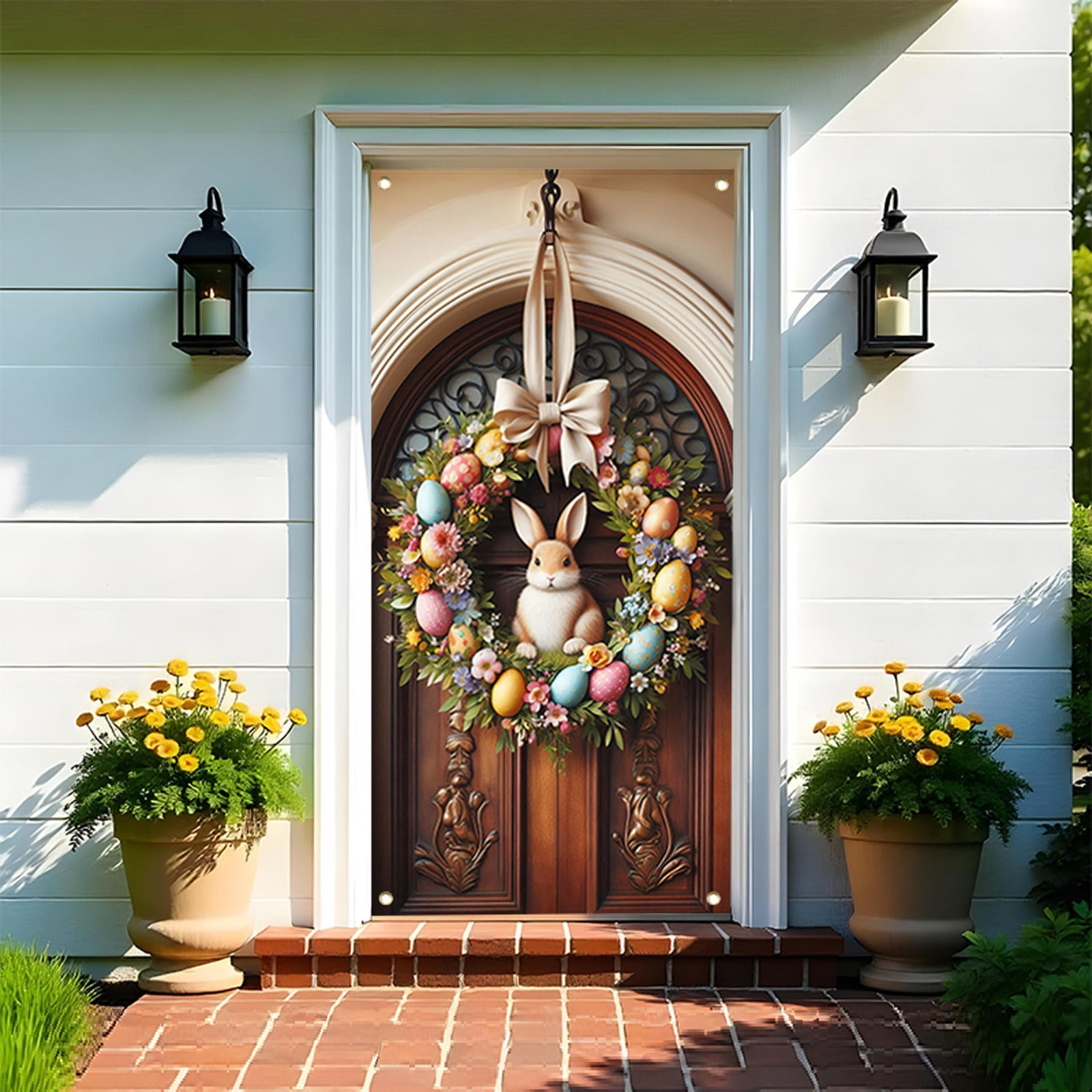 GWAAMB Easter Door Curtain,Easter Backdrop for Front Door,Easter Door ...