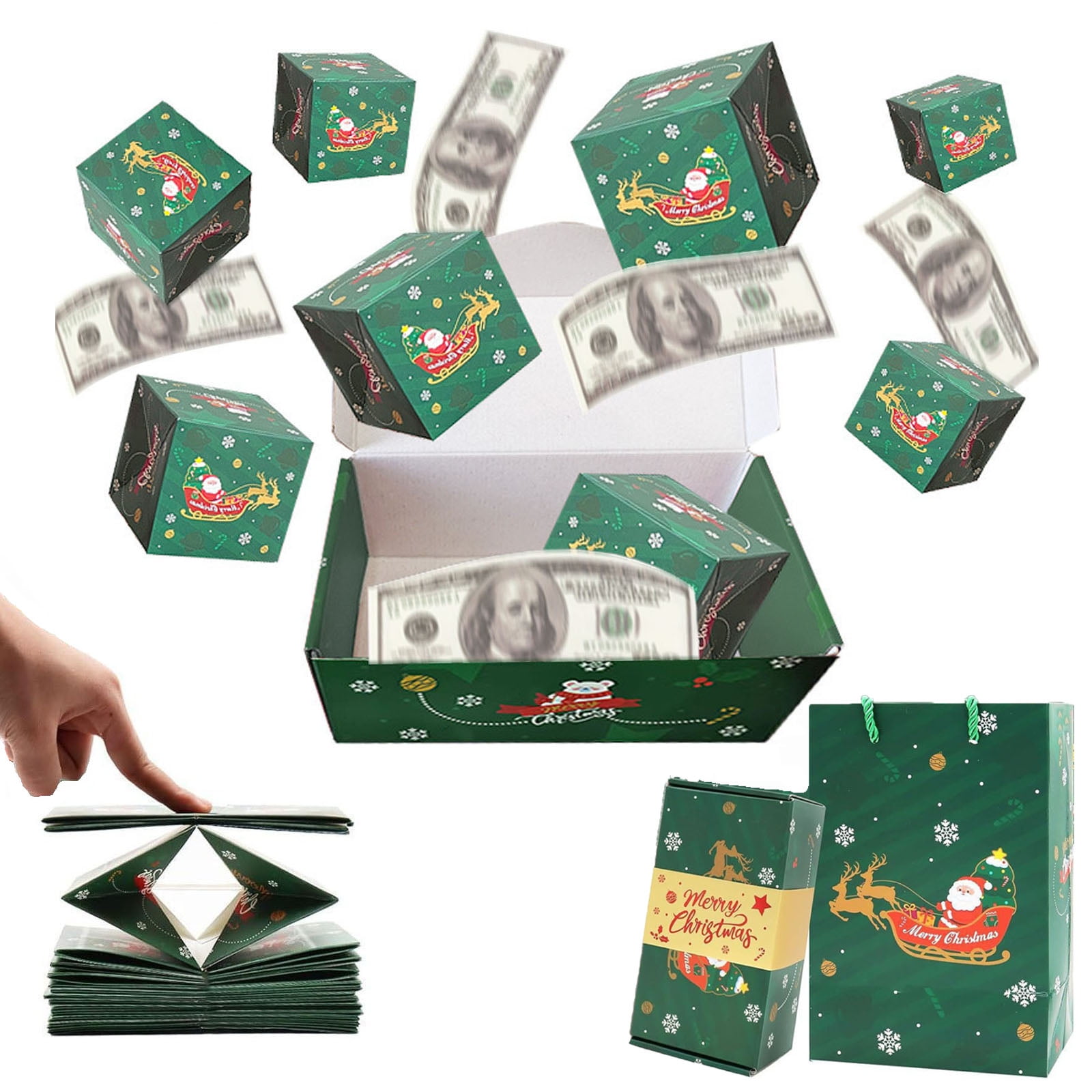 GWAAMB Surprise Gift Box Explosion for Money, Unique Folding Bouncing ...