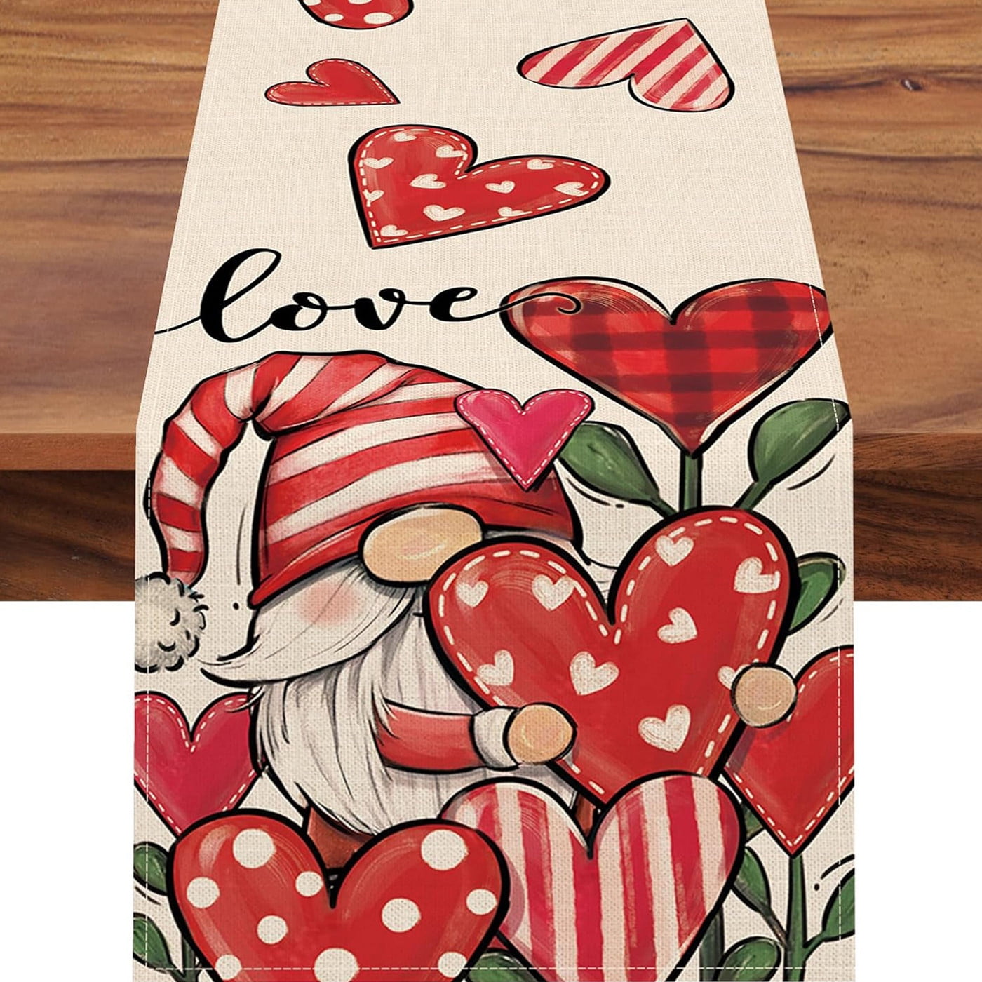 GWAAMB Valentines Day Table Runner, Love Heart Valentine's Day Table ...